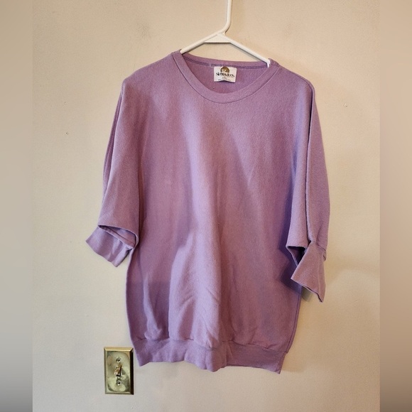 Tops | Vintage 8s Unisize Cropped Slouch Shirt Batwing Purple | Poshmark